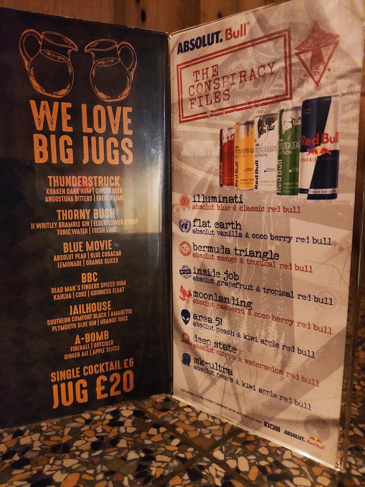 Menu at Hop House pub & bar, Bangor