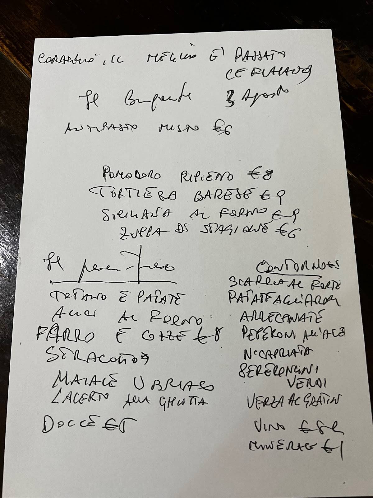 Menu at Hostaria Il Brigante restaurant, Salerno