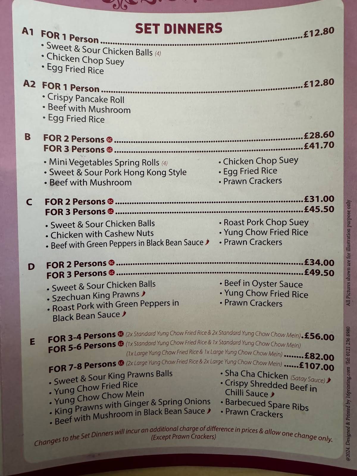 Menu at Hot Wok fast food, Warminster