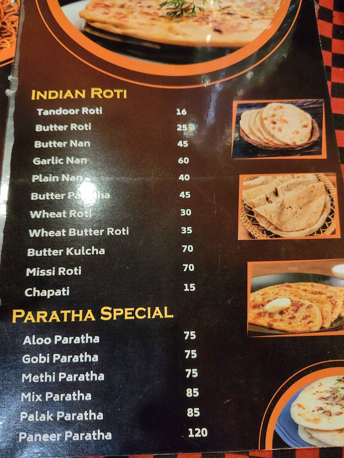 Menu at Hotel Kailash, Aurangabad
