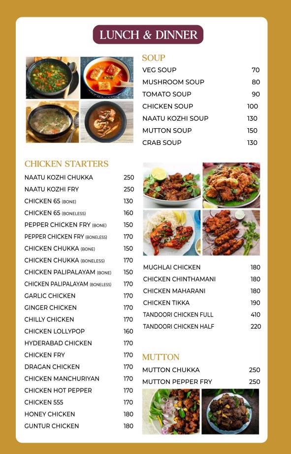 Menu at Hotel Kurinji (Veg & Non-Veg), Kolarpatti