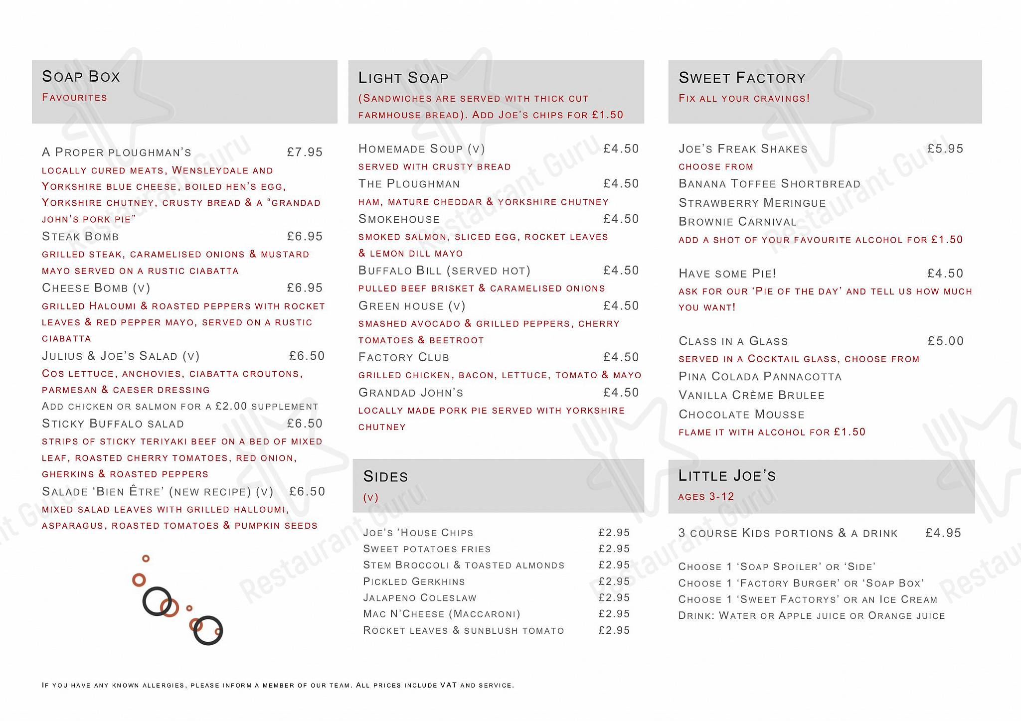 Menu at Novotel Leeds Centre restaurant, Leeds