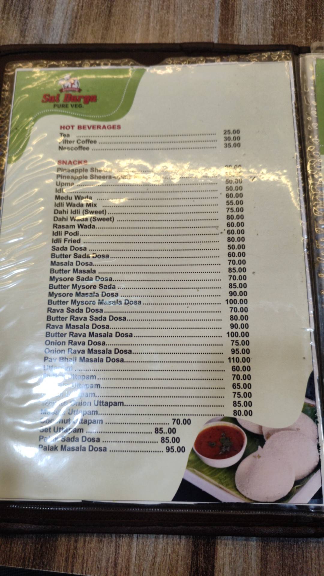 Menu at Hotel Sai Durga - Pure Veg, Thane