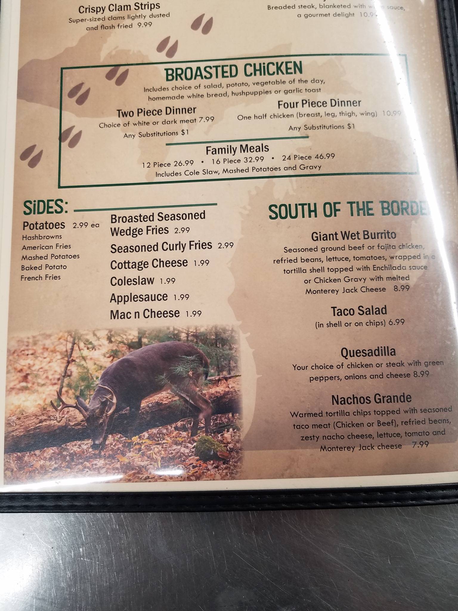 Menu at Shaker's Restaurant, Houghton Lake