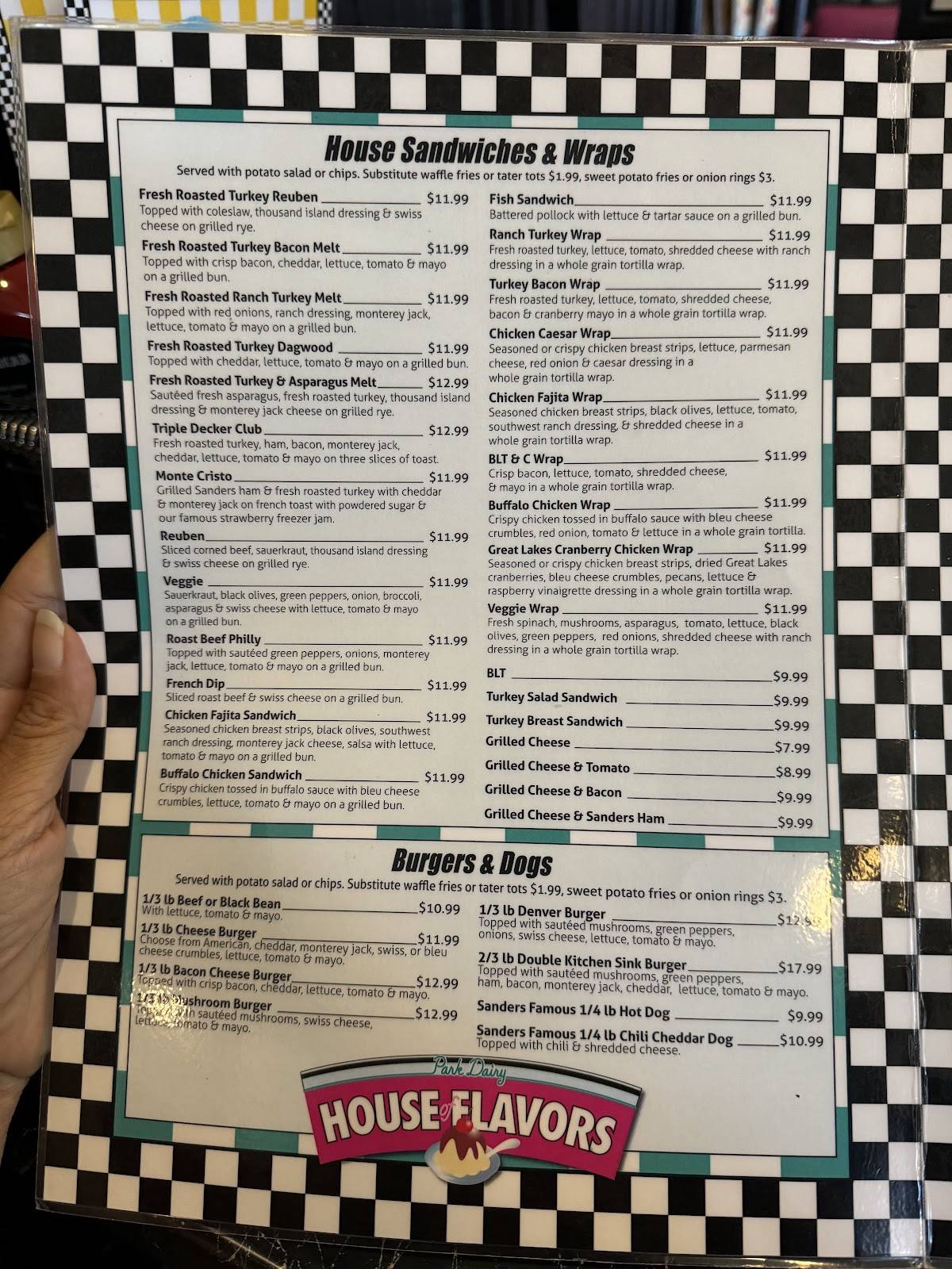 Menu at House of Flavors Restaurant, Ludington