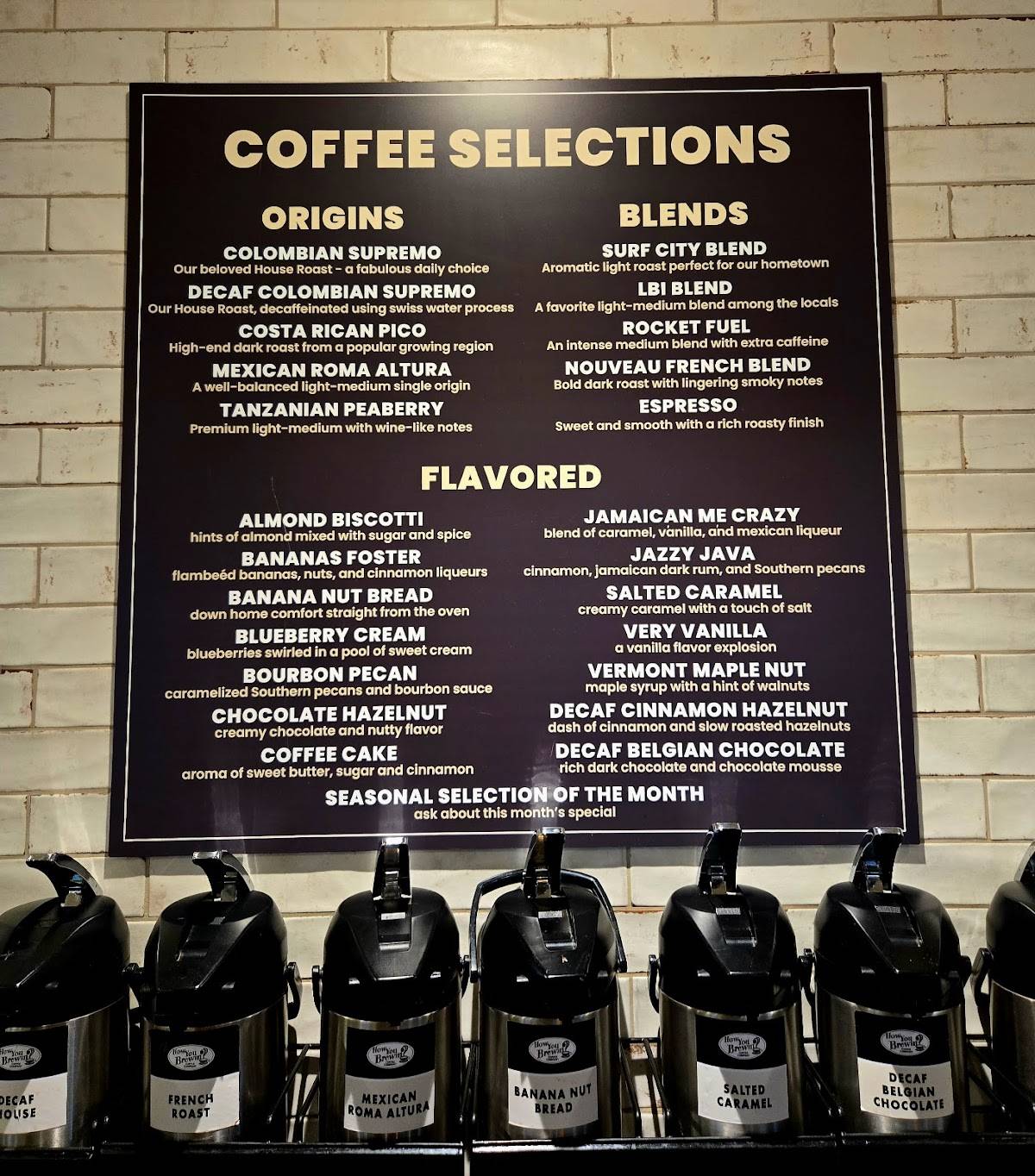 Menu at How You Brewin Coffee Company cafe, Surf City