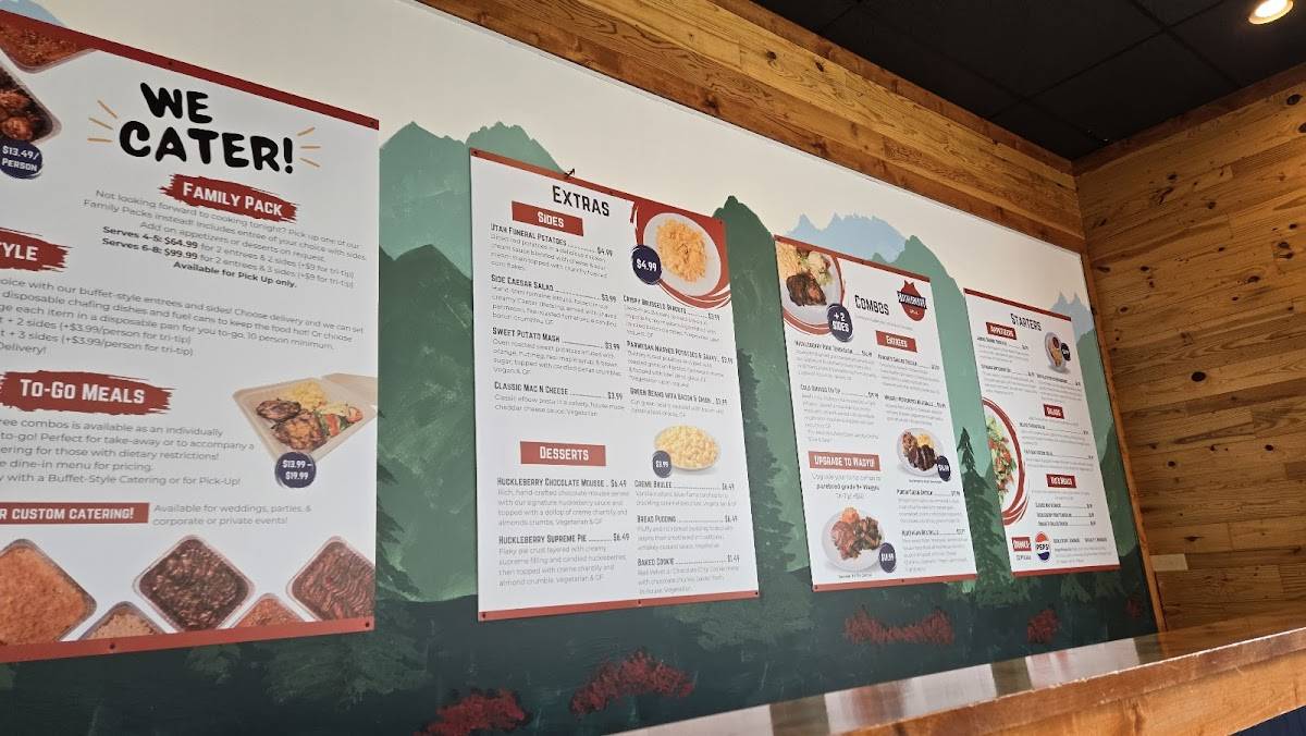 Menu at Huckleberry Grill restaurant, Salt Lake City