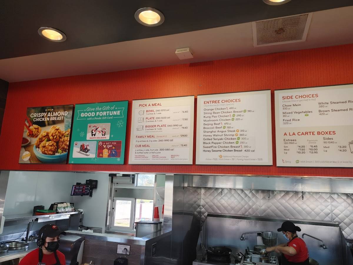 Menu at Panda Express fast food, Huntsville, 247 I-45