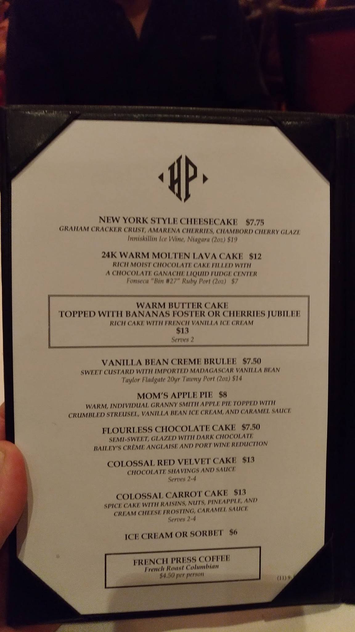 Menu at Hyde Park Prime Steakhouse, Beachwood, Chagrin Blvd