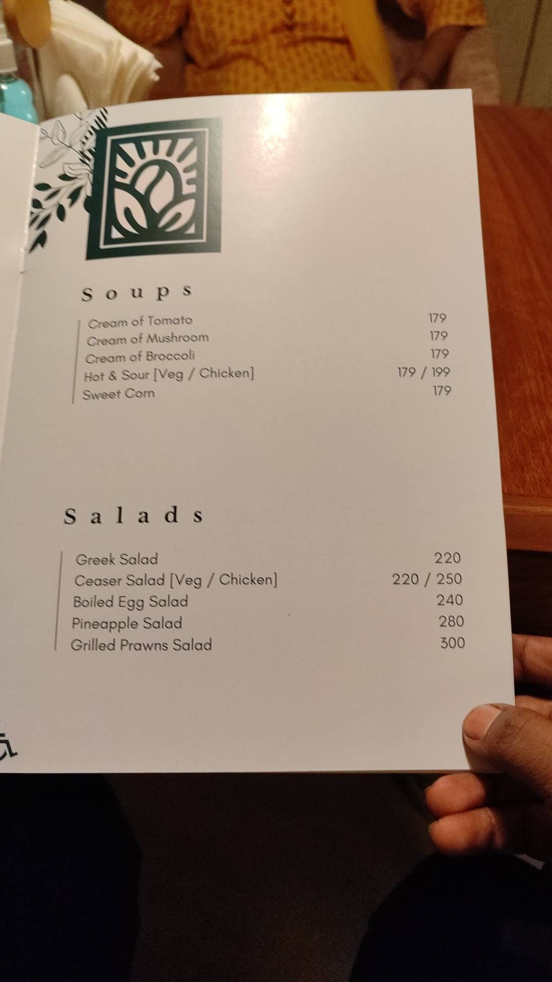 Menu at Kefi, Hyderabad