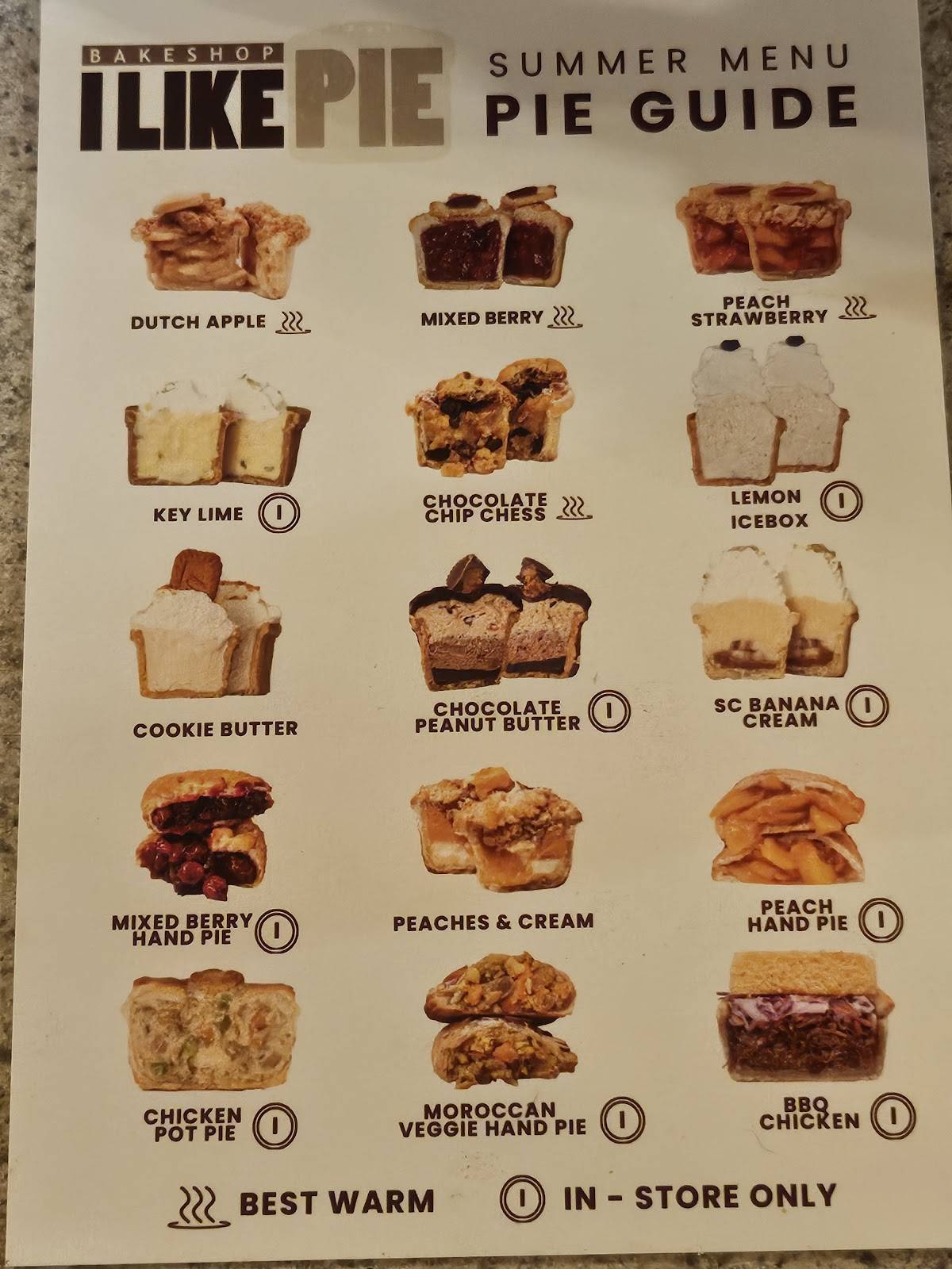 Menu at I Like Pie Bakeshop desserts, Claremont