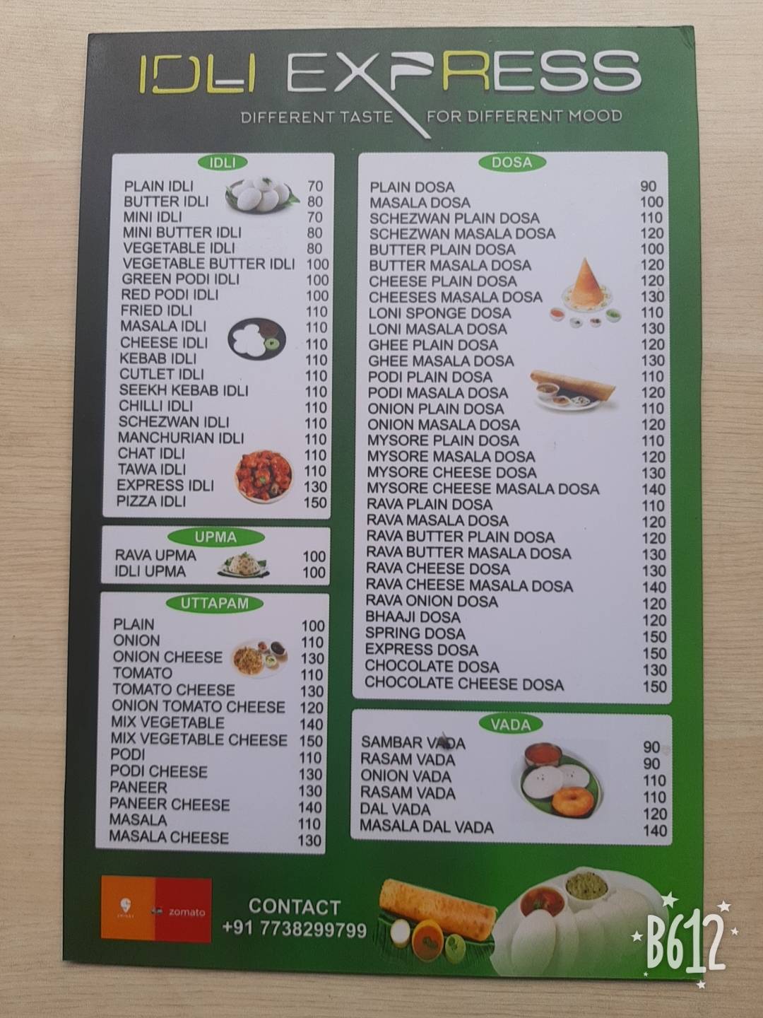 Menu at IDLI EXPRESS, Pune, Shop No 5