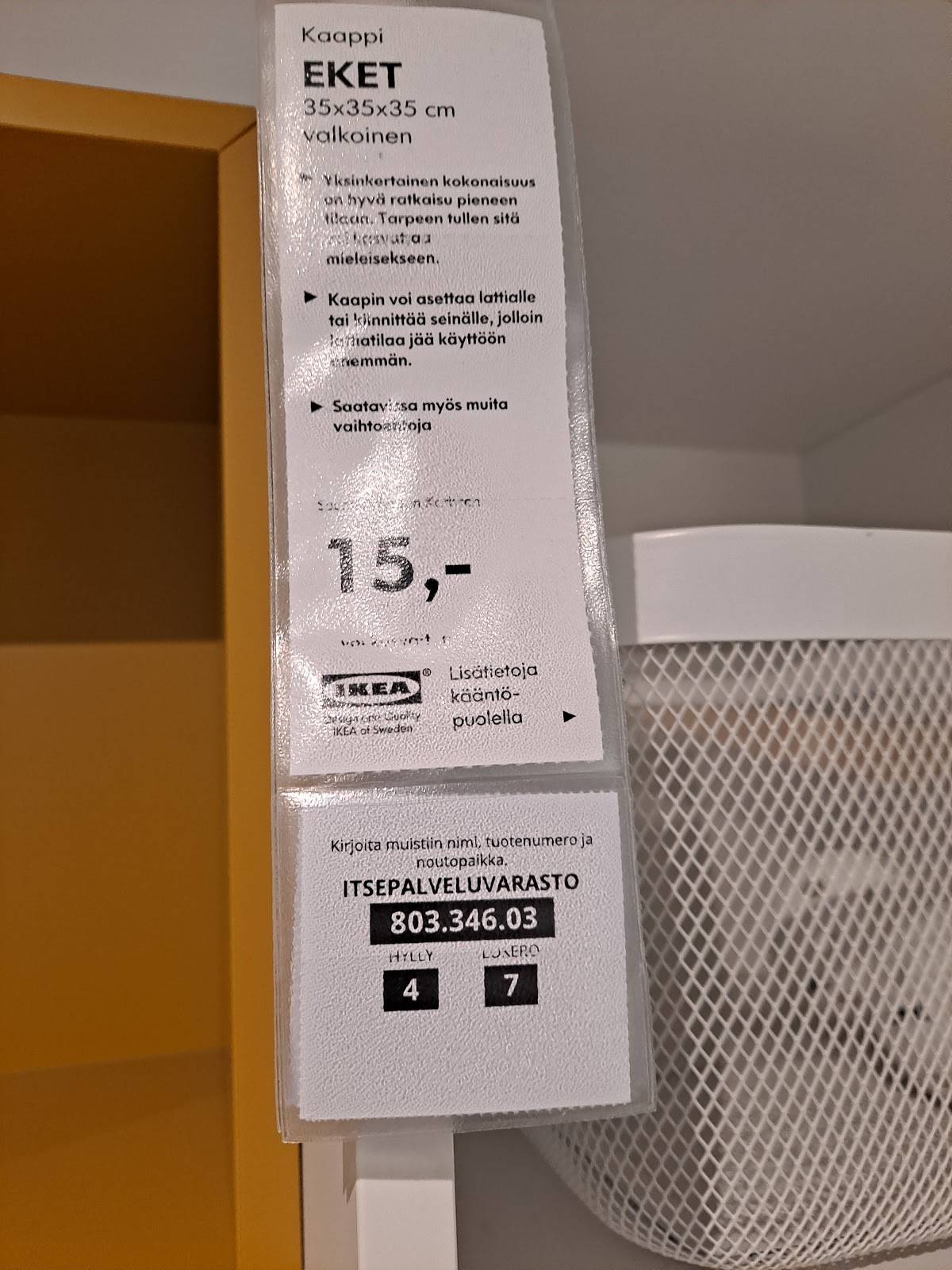 Menu at IKEA-ravintola Espoo restaurant, Espoo