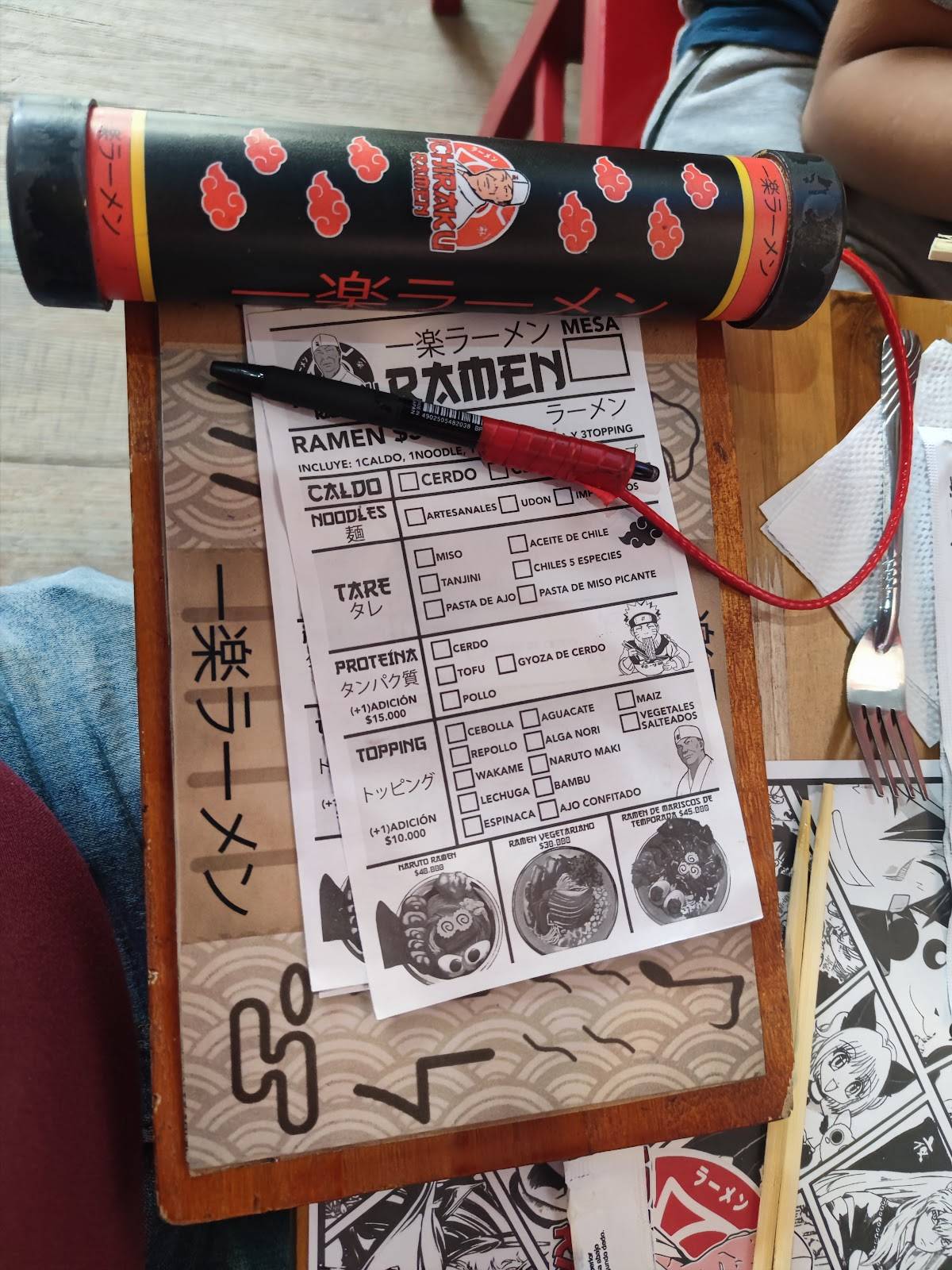Carta del restaurante Ichiraku Ramen Bogotá Norte, Bogotá