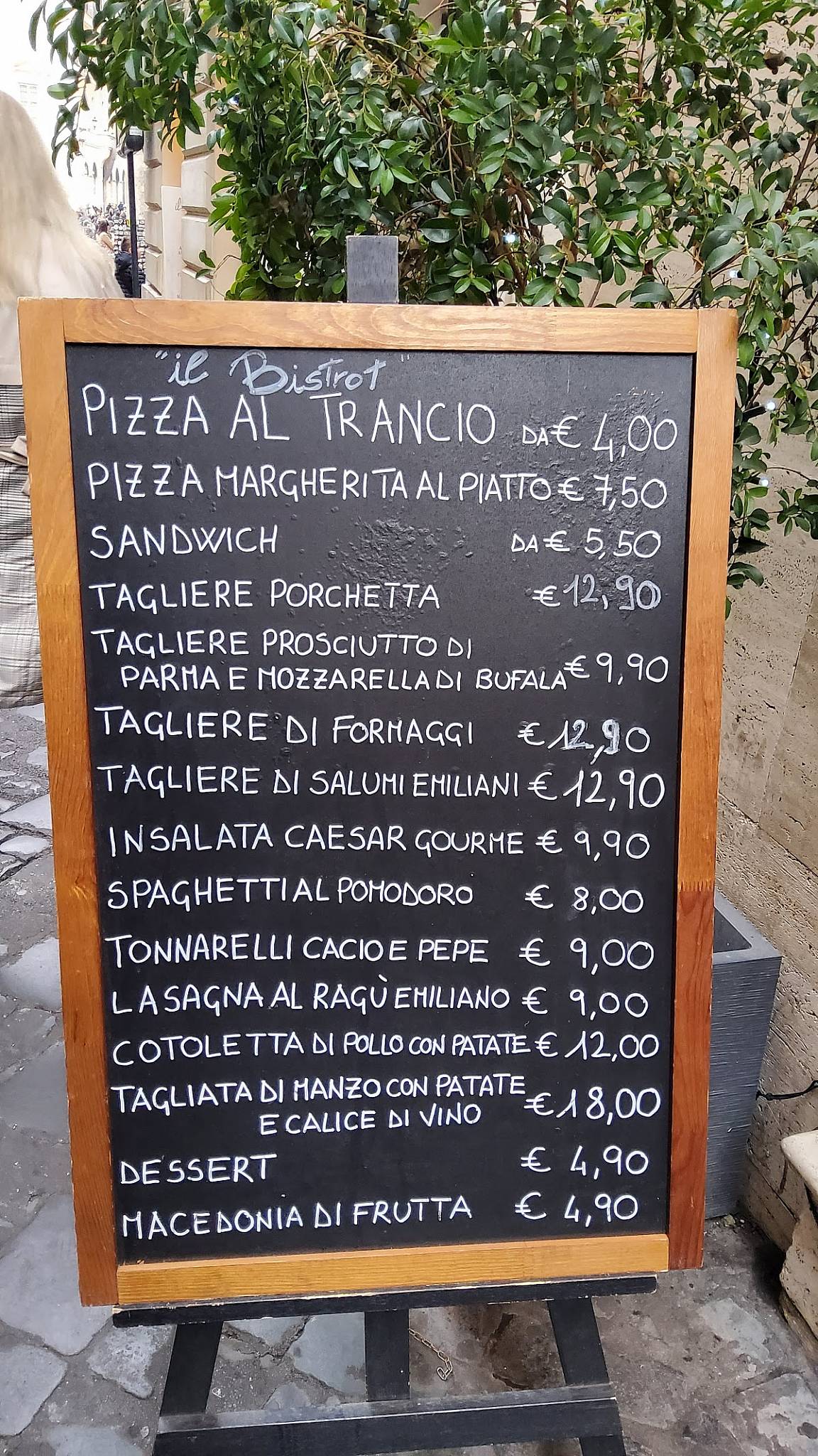 Menu da Il Bistrot - Roma Trevi ristorante, Roma