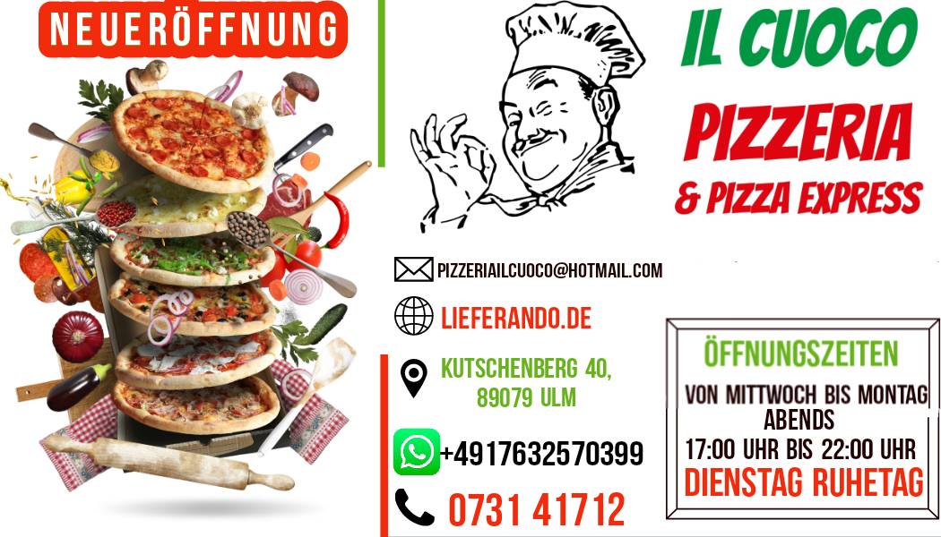Speisekarte von Il Cuoco Pizzeria, Ulm