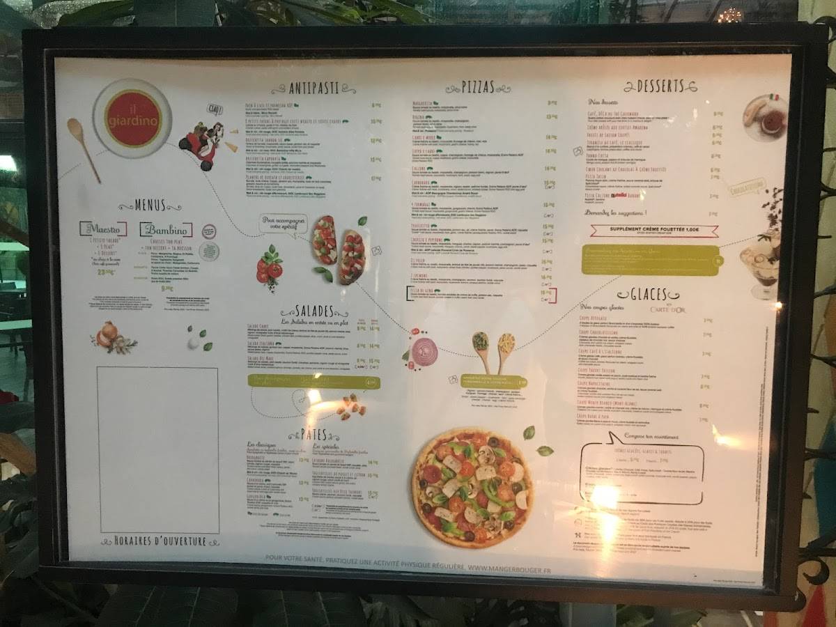 Menu au Il Giardino restaurant, Les Trois-Moutiers, 26 Route des Trois ...