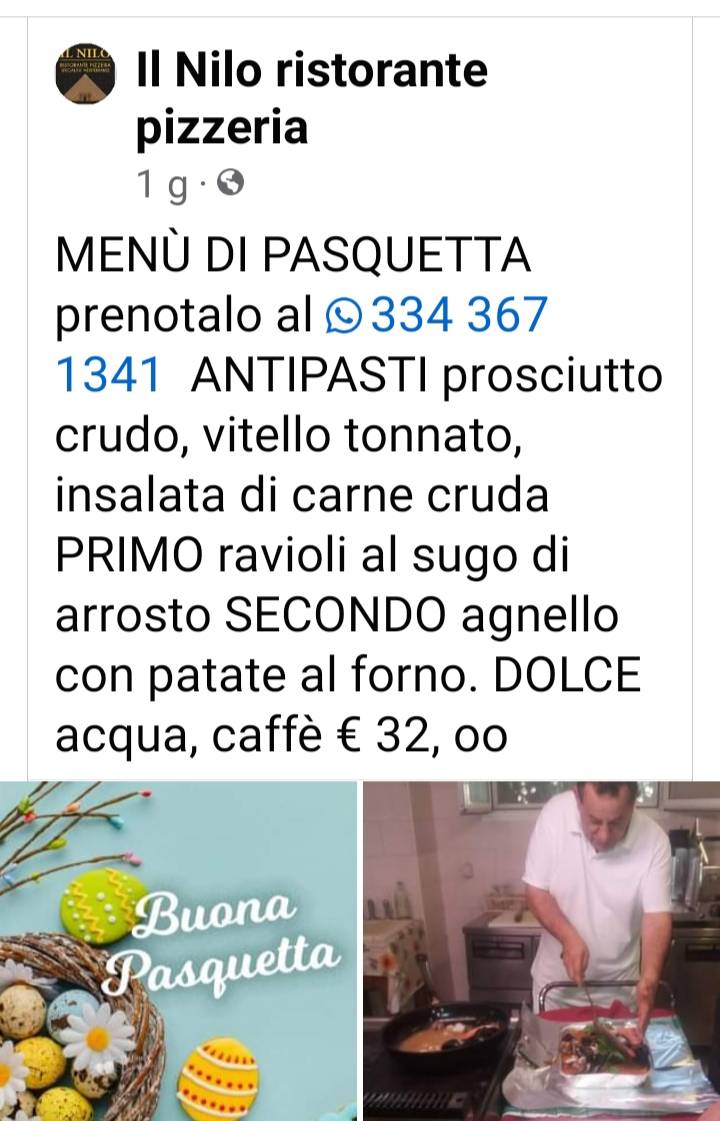 Menu da Il Nilo da Mimmoi pizzeria, Poirino, Via Fonte Antico