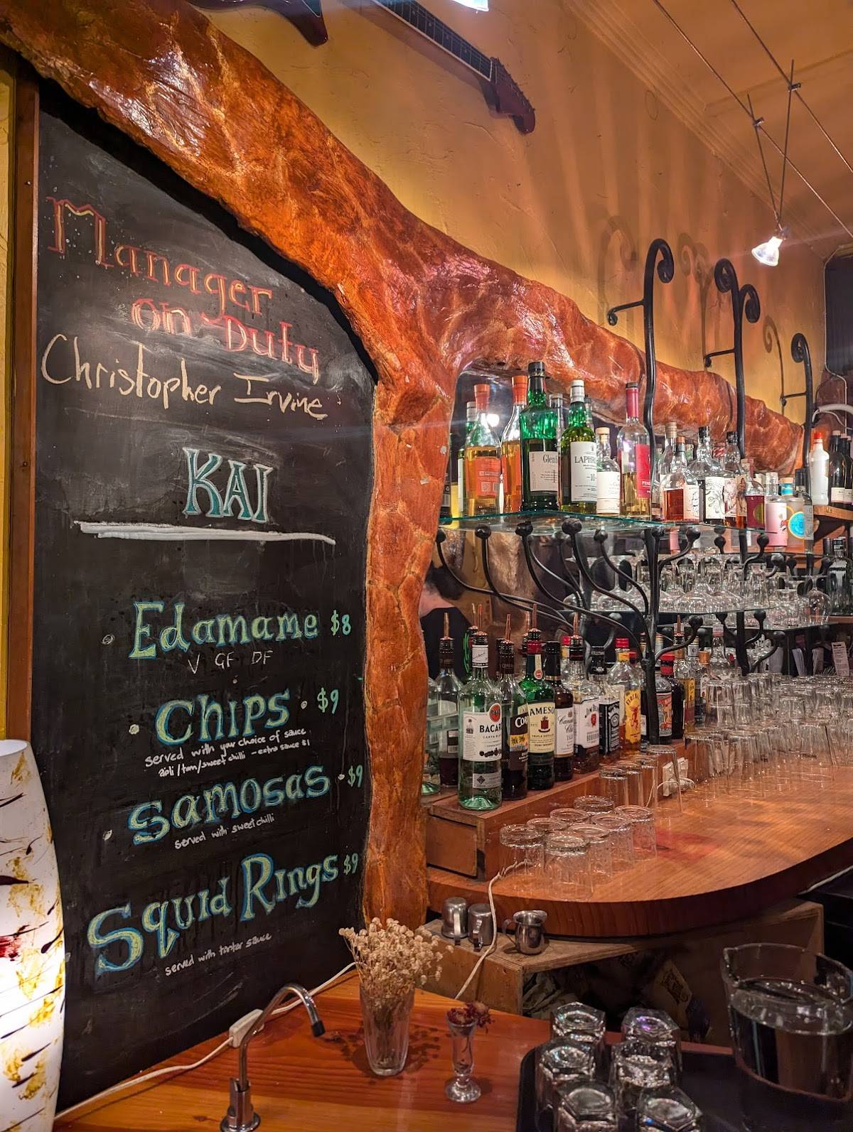 Menu at Inch Bar, Dunedin, 8 Bank St