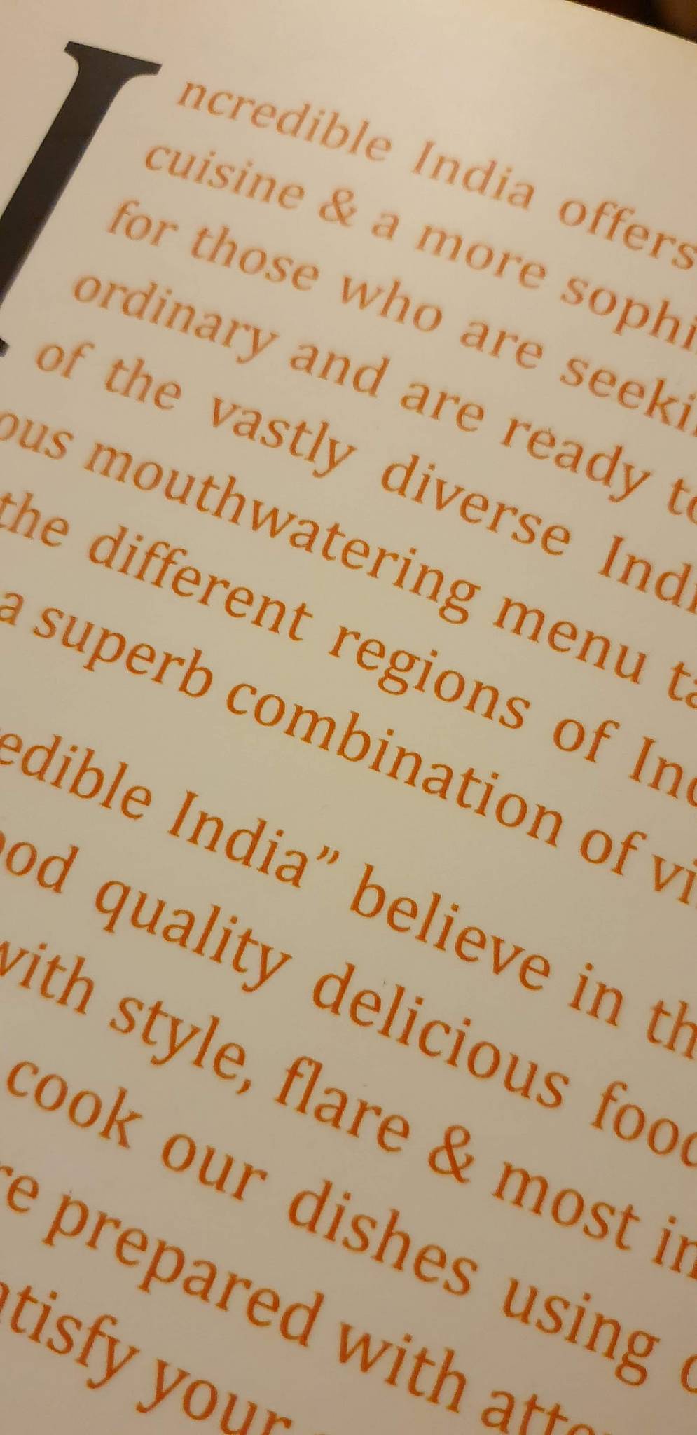 Menu at Incredible India Dubrovnik restaurant, Dubrovnik