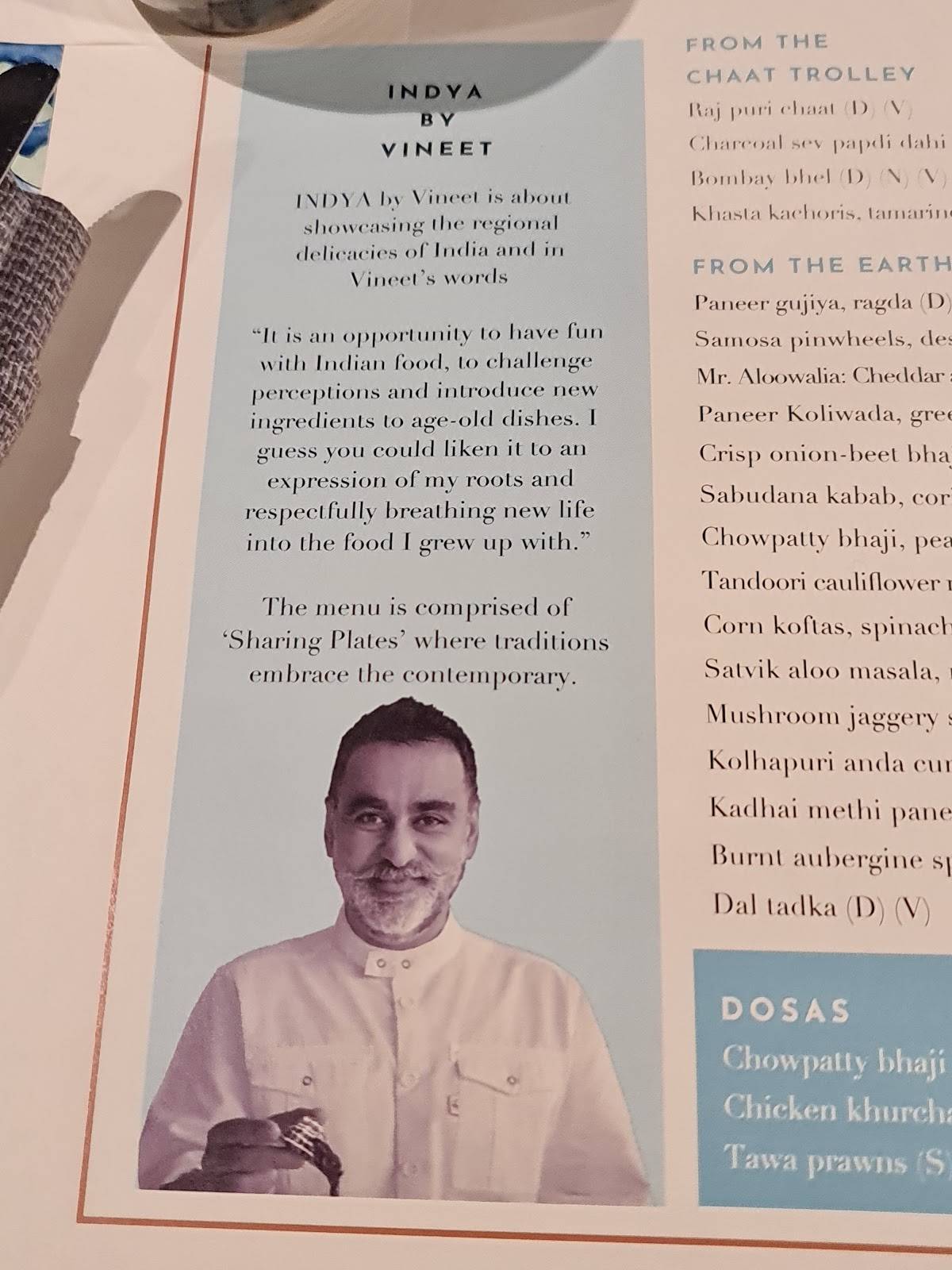 Menu at Indya by Vineet restaurant, Dubai