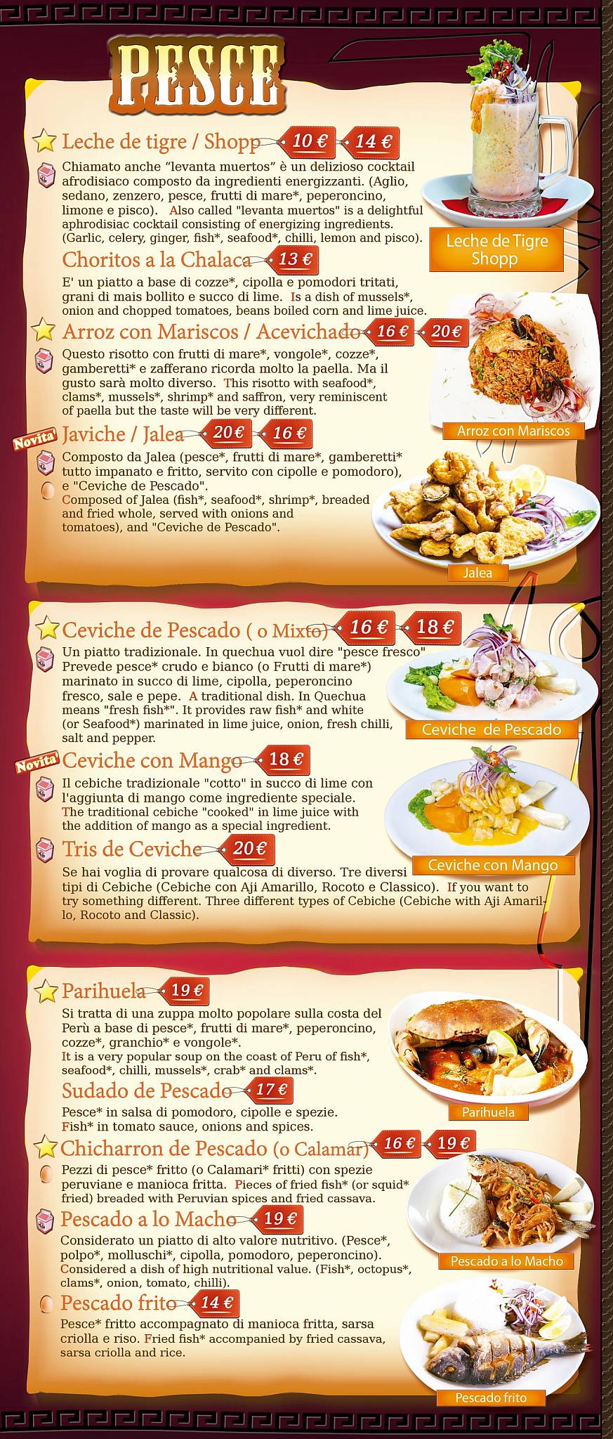 Menu da Inka Chicken ristorante, Roma, Via di Monte Testaccio