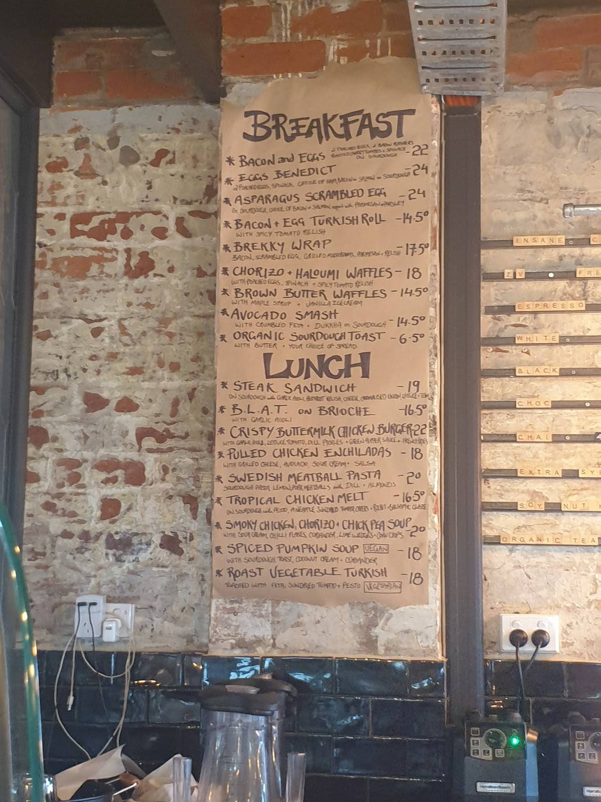 Menu at Insane Caffeine cafe, Childers