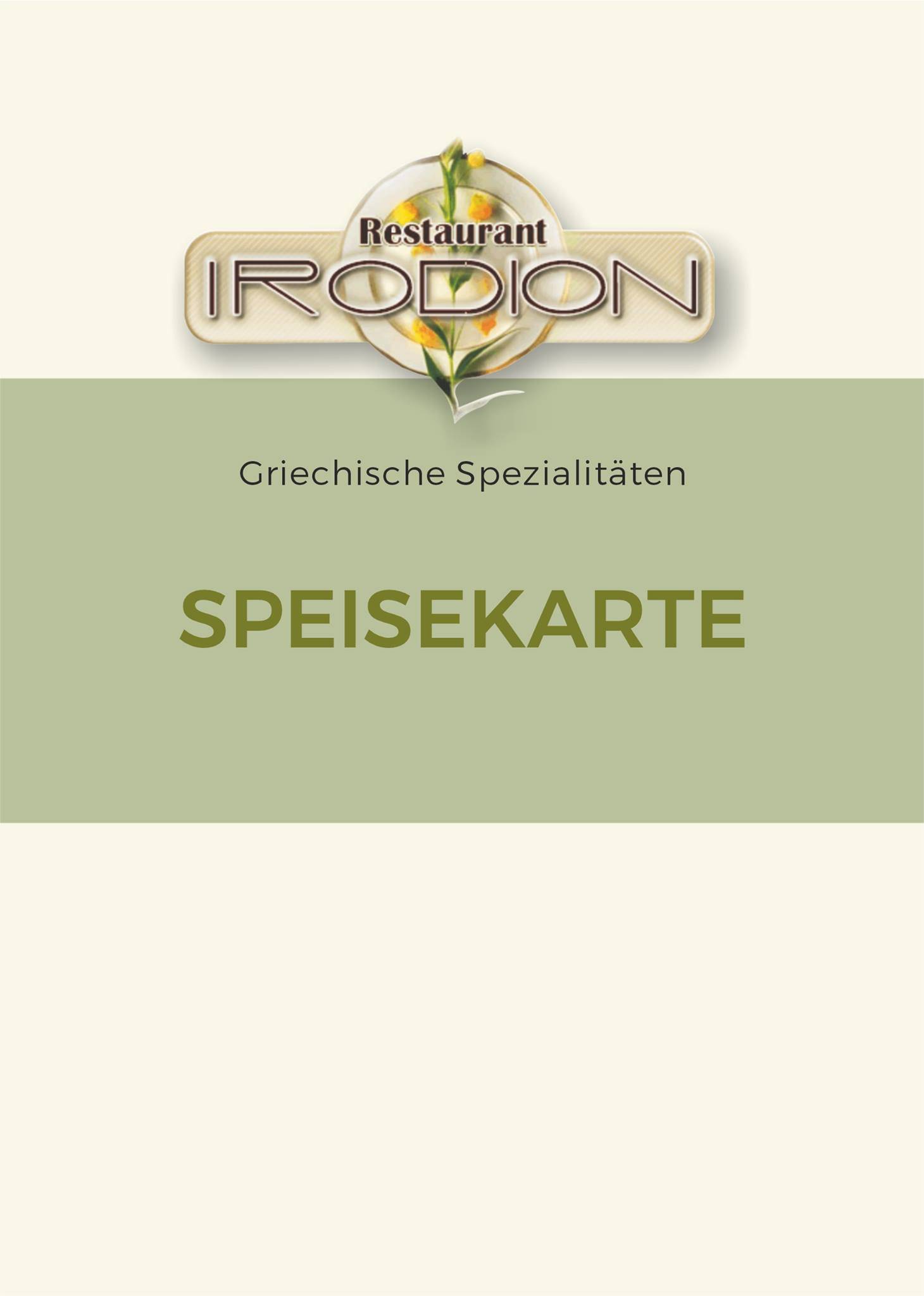 Speisekarte von Irodion restaurant, Lenting