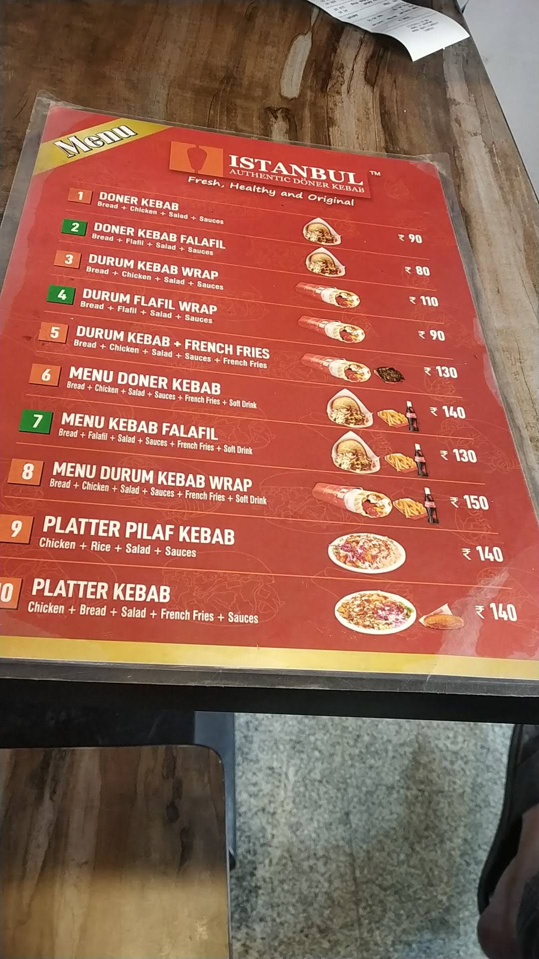 Menu at Istanbul Authentic Doner Kebab, Hyderabad, Hyderabad - Suryapet Hwy