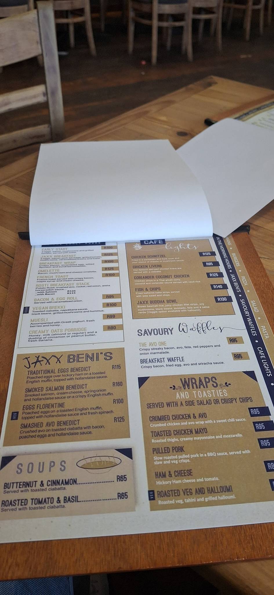 Menu at JAXX RESTAURANT, Hilton, Quarry Centre