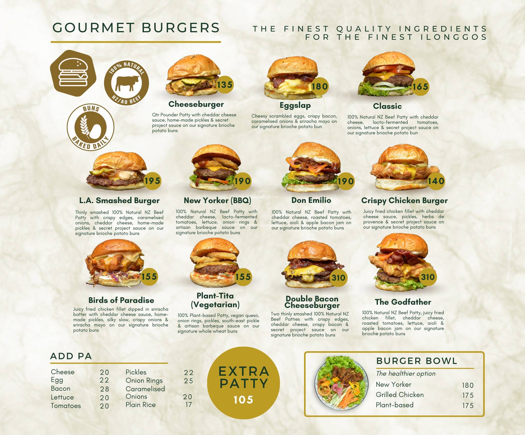 Menu at JD Burger Project restaurant, Iloilo City