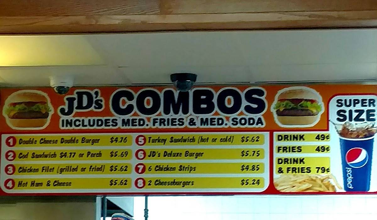 Menu at JD's Drive-In fast food, Appleton