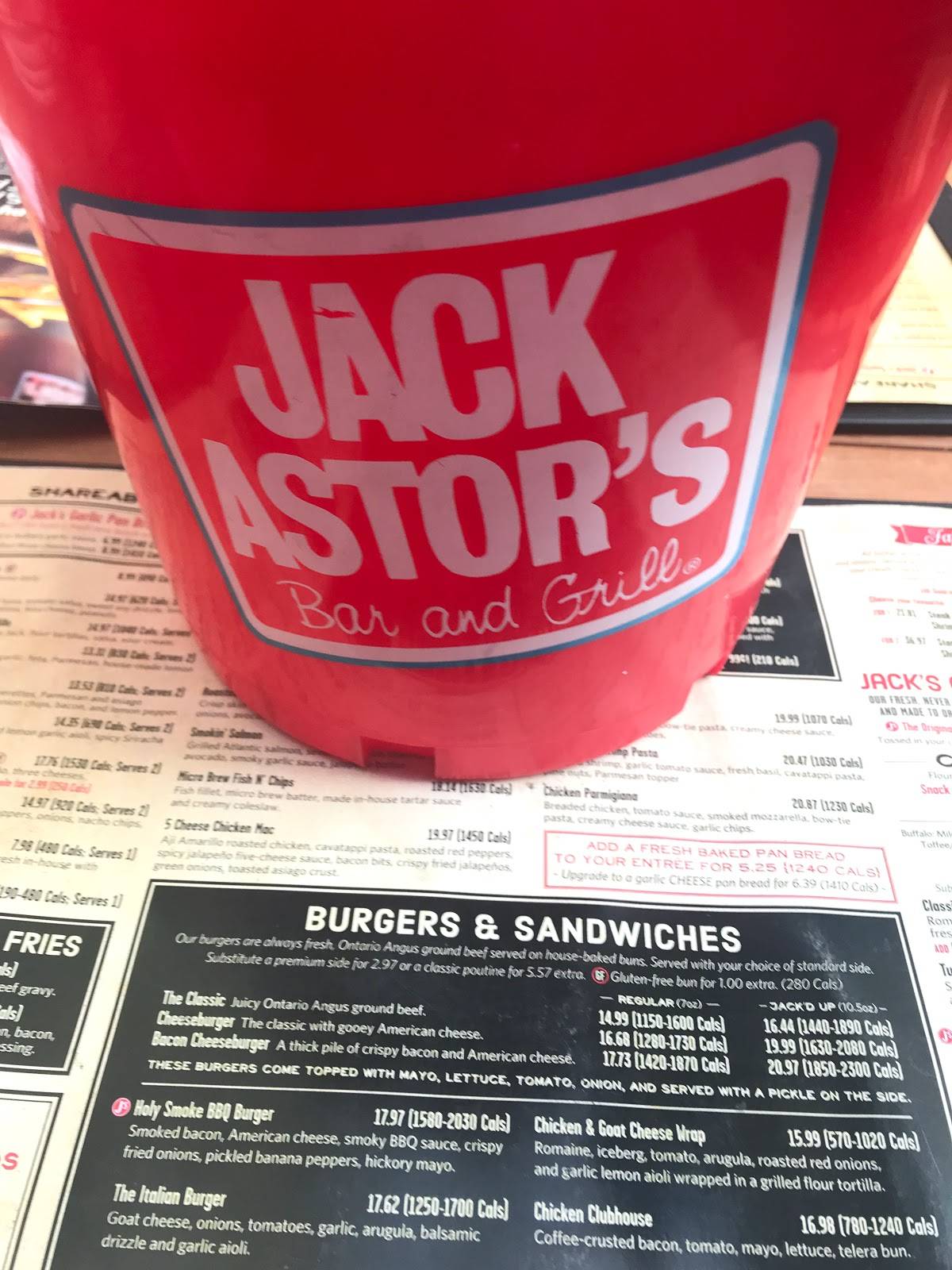 Menu at Jack Astor's Bar & Grill Yonge & Bloor, Toronto, 2 Bloor St E