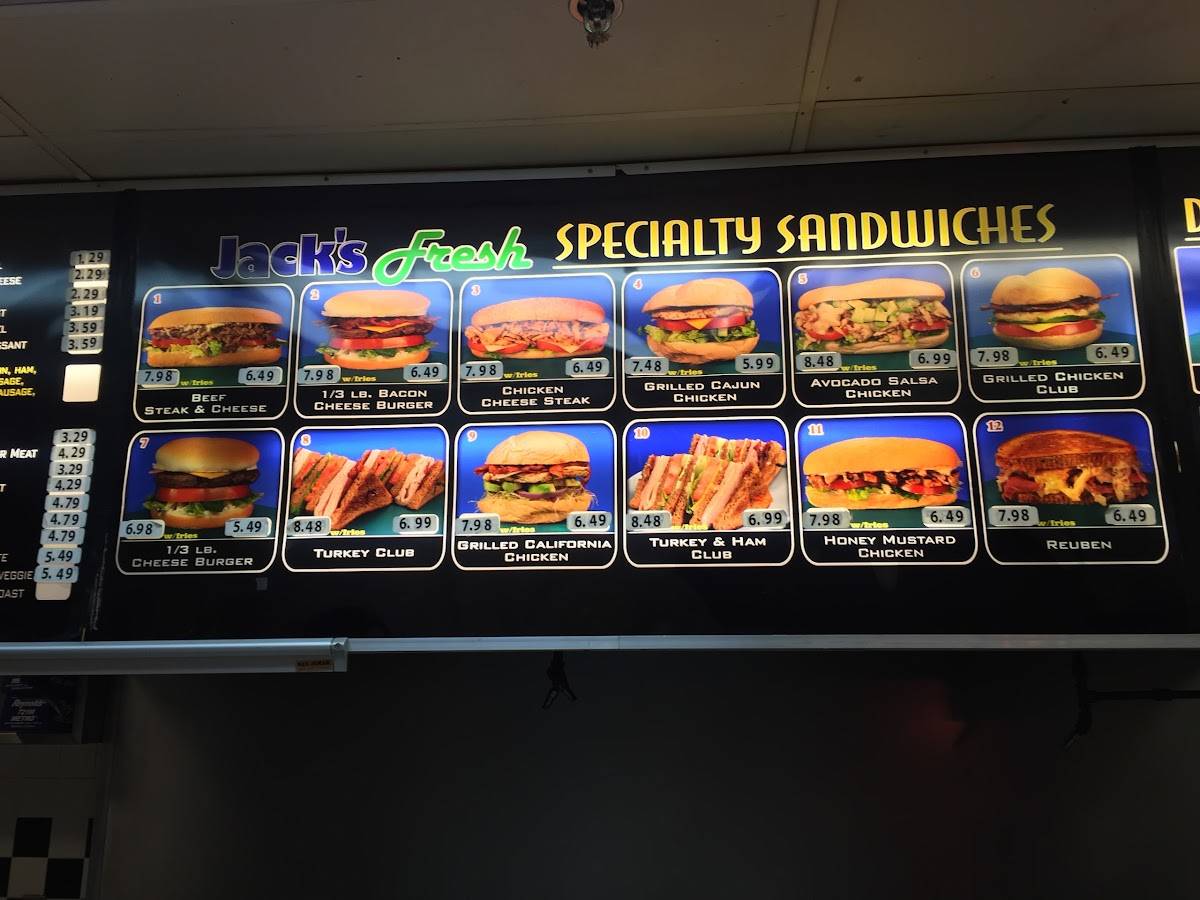 Menu at Jack's Fresh restaurant, Washington, G St NW
