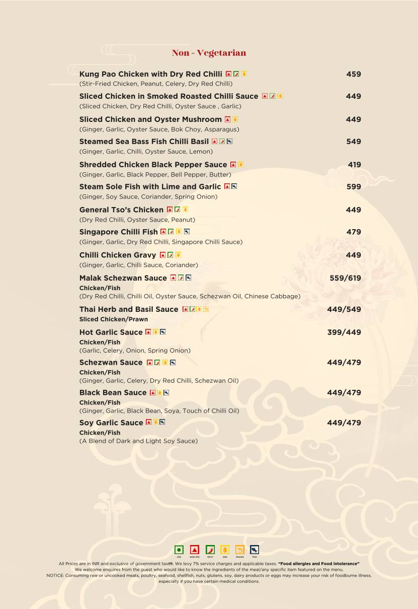 Menu at The Lama, Jaipur