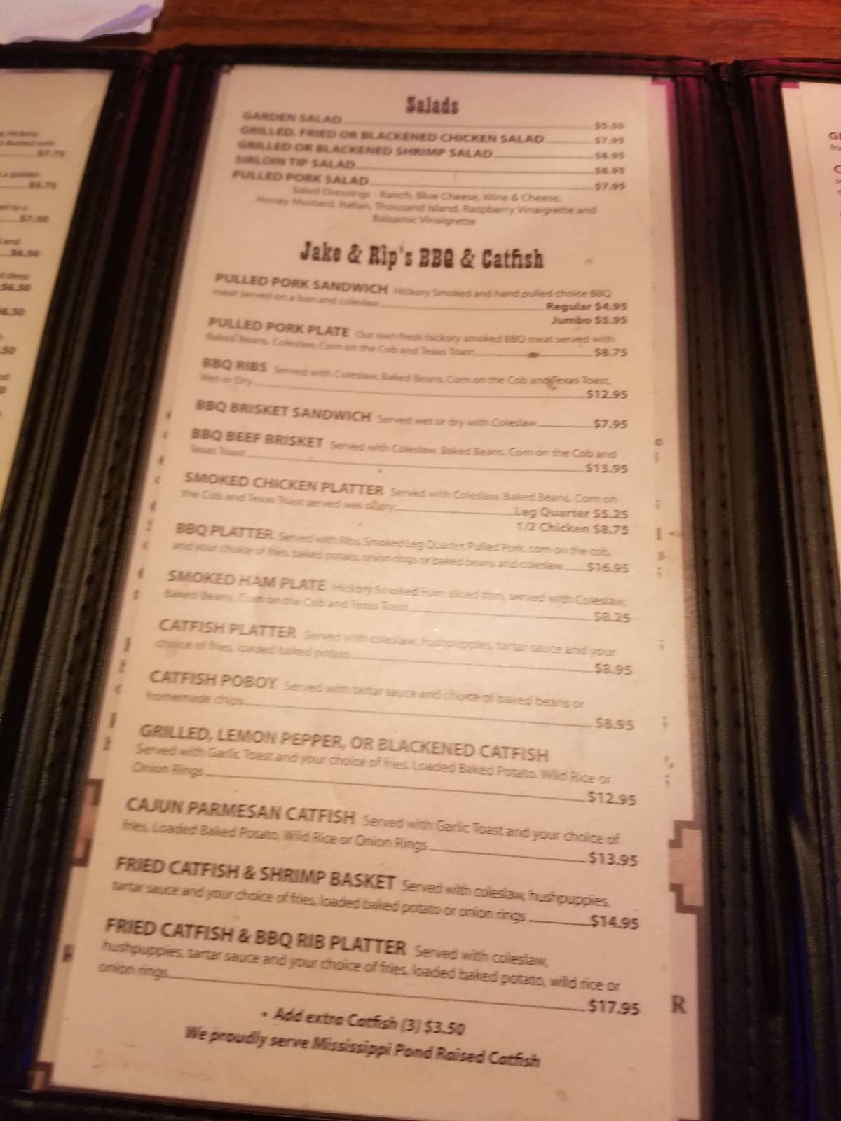 Menu at Jake & Rip's BBQ, Grenada