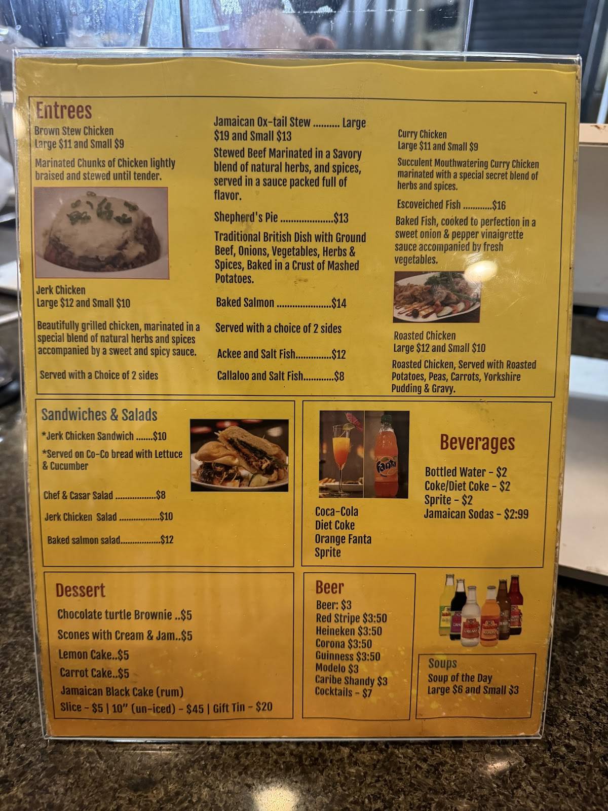 Menu at Jam-Eng - Jamaican And English Cuisine pub & bar, Orlando