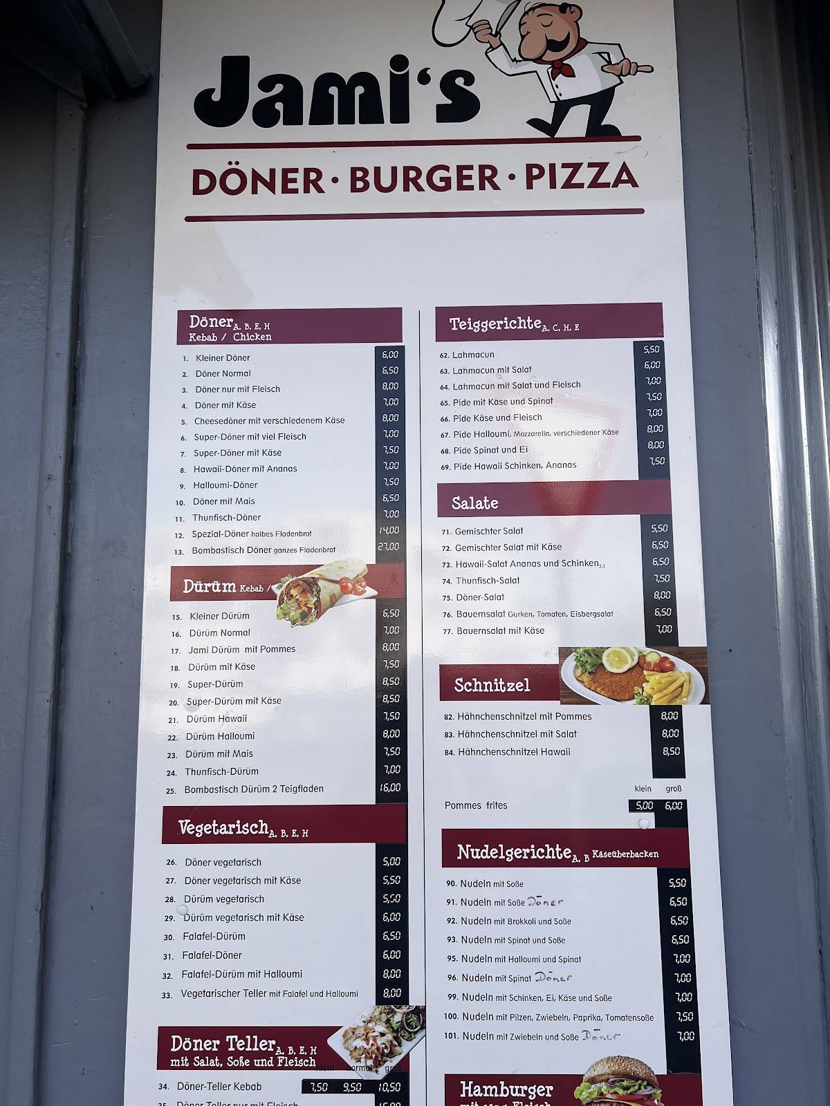 Speisekarte von Jami Döner Burger Pizza, Heidenau