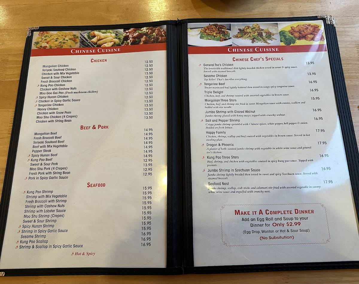 Menu at Ably Asian Cuisine restaurant, Jasper