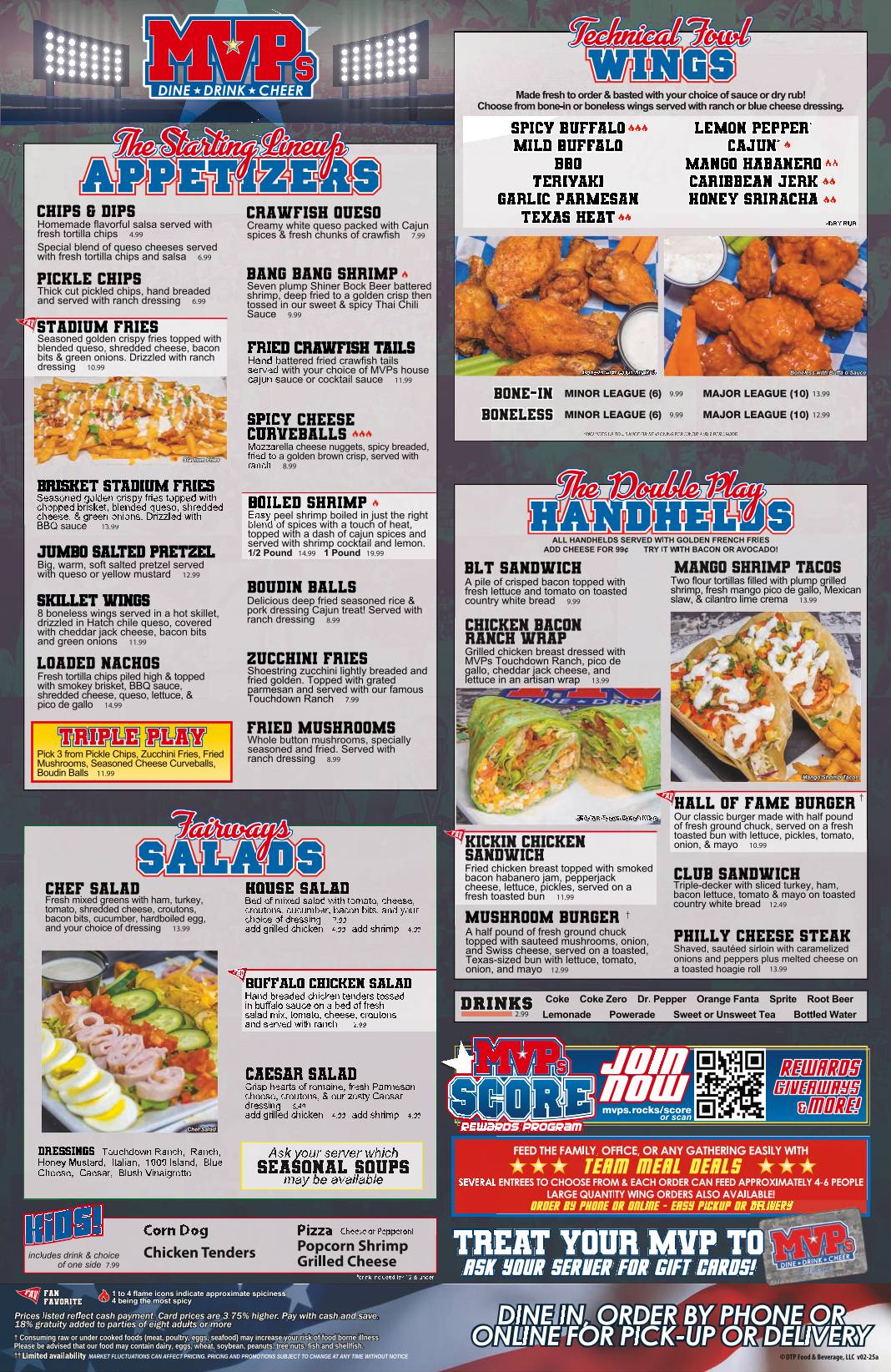 Menu at MVPs pub & bar, Jasper