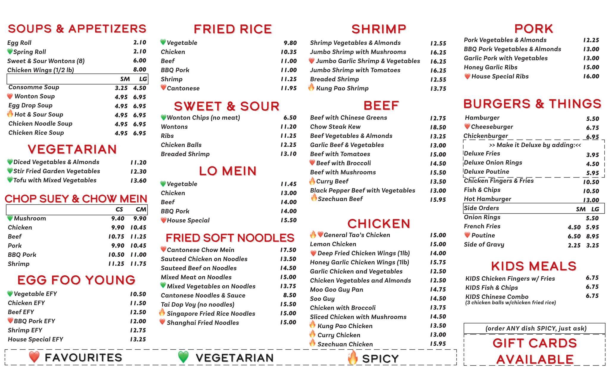 Menu at Jin's Wicked Wok restaurant, Glencoe