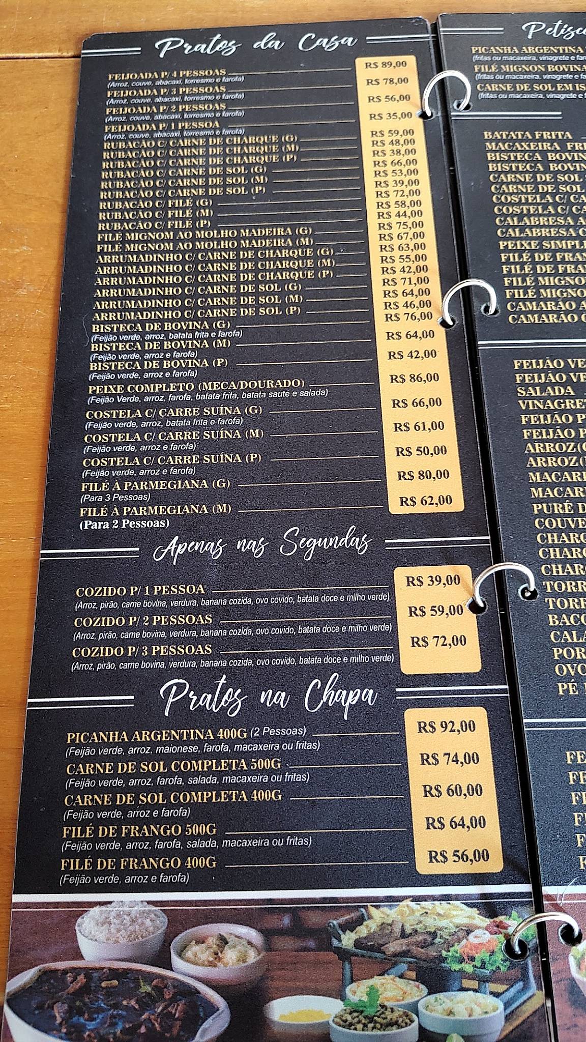 Menu em Feijoada do João restaurante, João Pessoa