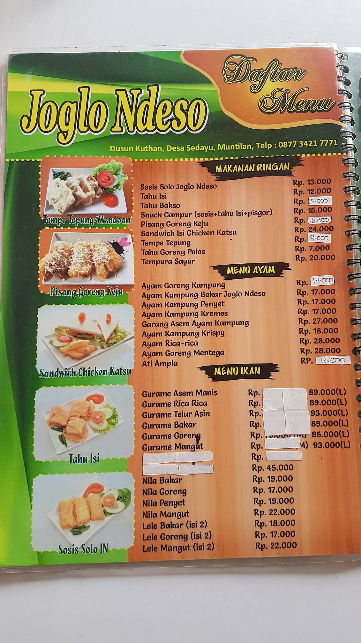 Menu at Joglo Ndeso Restaurant & Hydroponics Garden, Muntilan