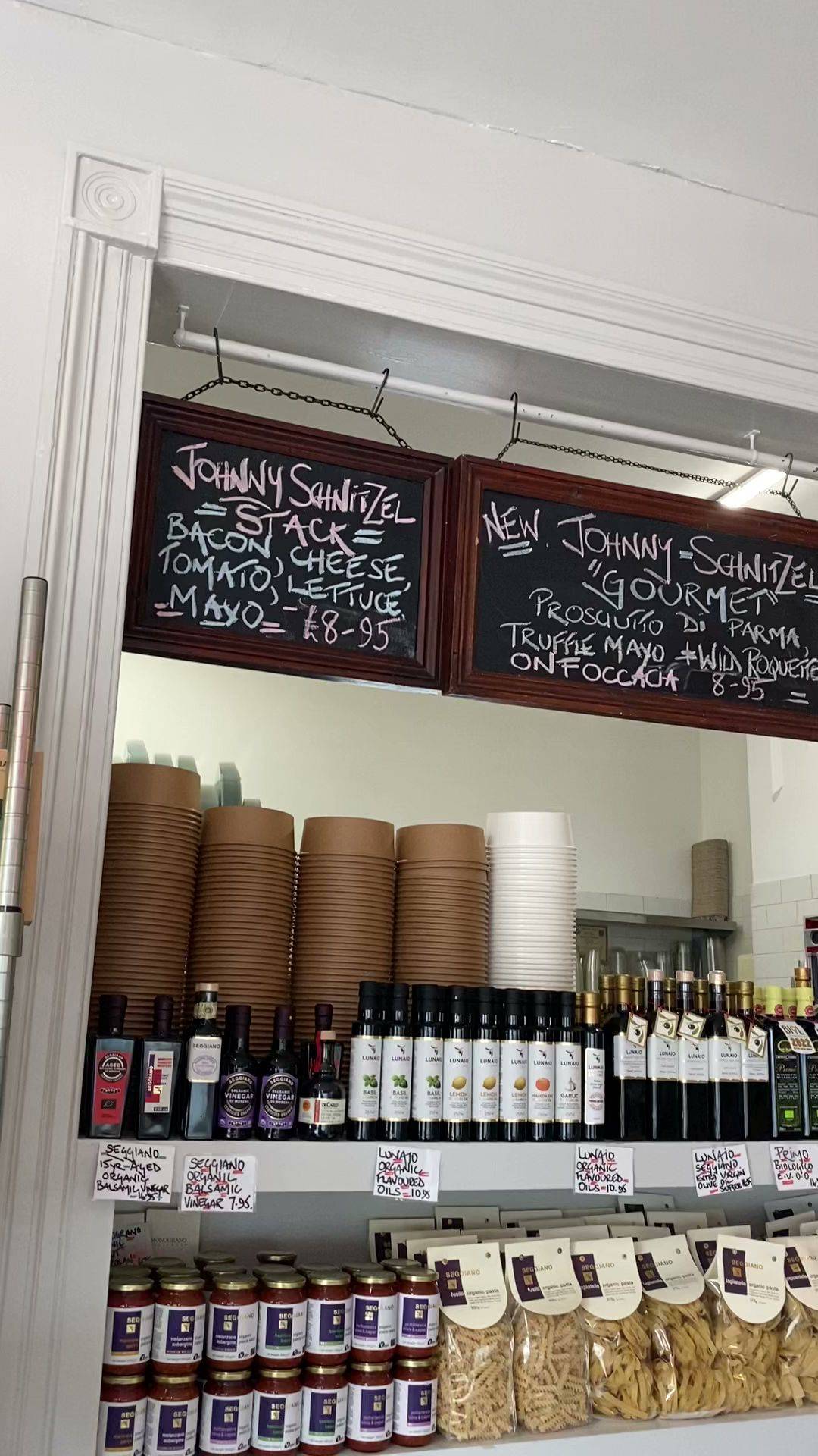 Menu at Johnny Schnitzel restaurant, London
