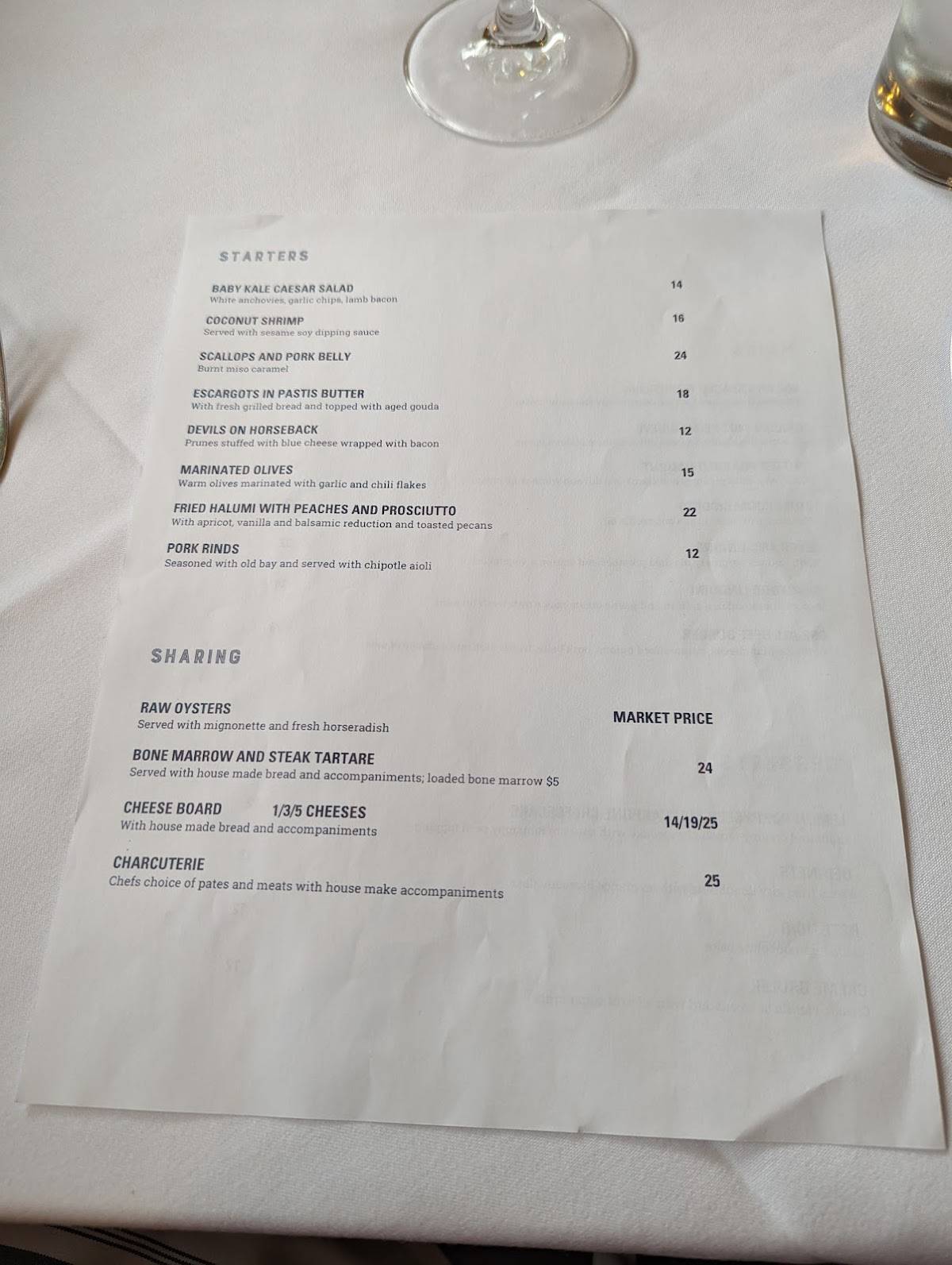 Menu at Juniper Dining Co. restaurant, Brant