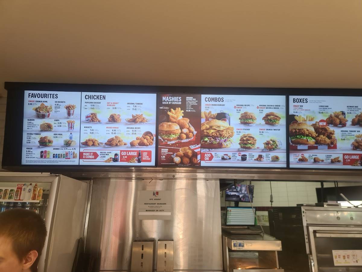 Menu at KFC Ararat fast food, Ararat