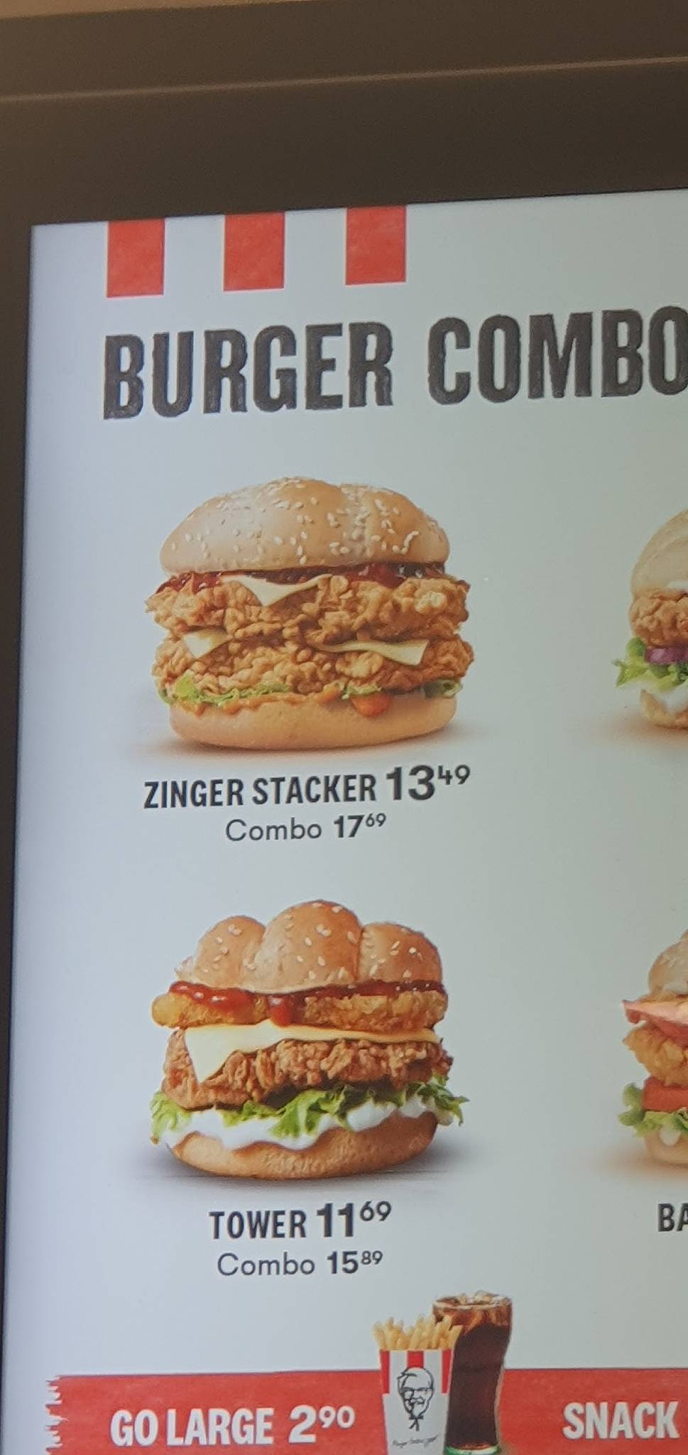 Carta del restaurante KFC Eastgate, Christchurch, Buckleys Rd and