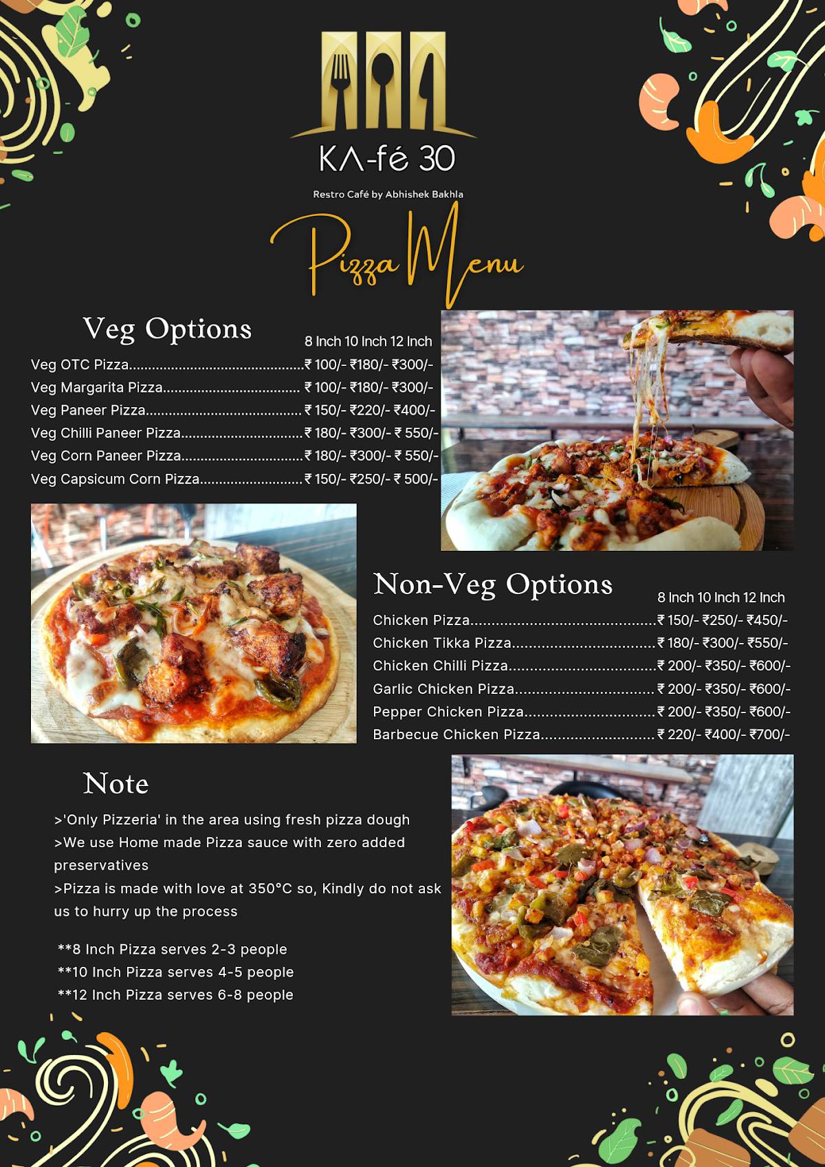 Menu at Kafe 30 (Restro Café), India