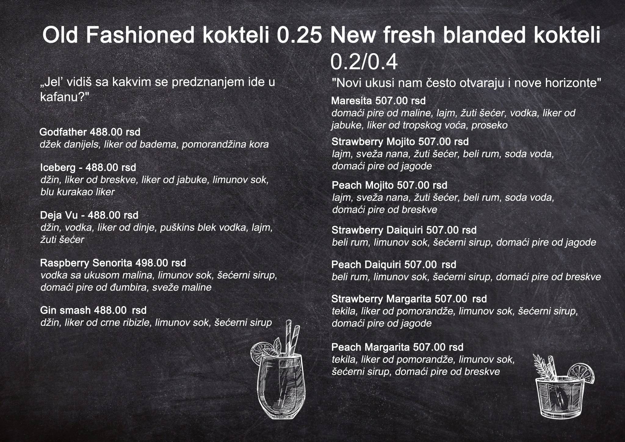 Menu at Kafe Bar Blaznavac, Belgrade