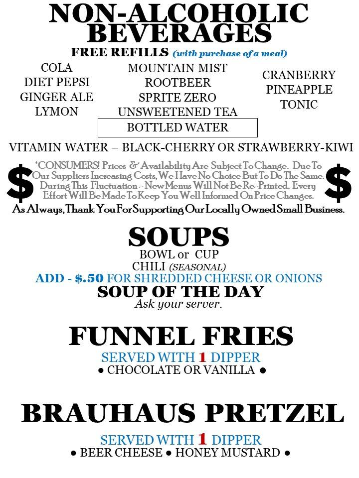 Menu at Kaisers Limestone Tavern llc pub & bar, Rocky Ridge